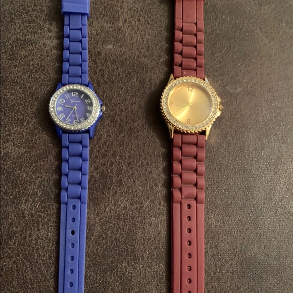 Geneva | Accessories | Nwot Silicone Watches With Rhinestones Blue And ...
